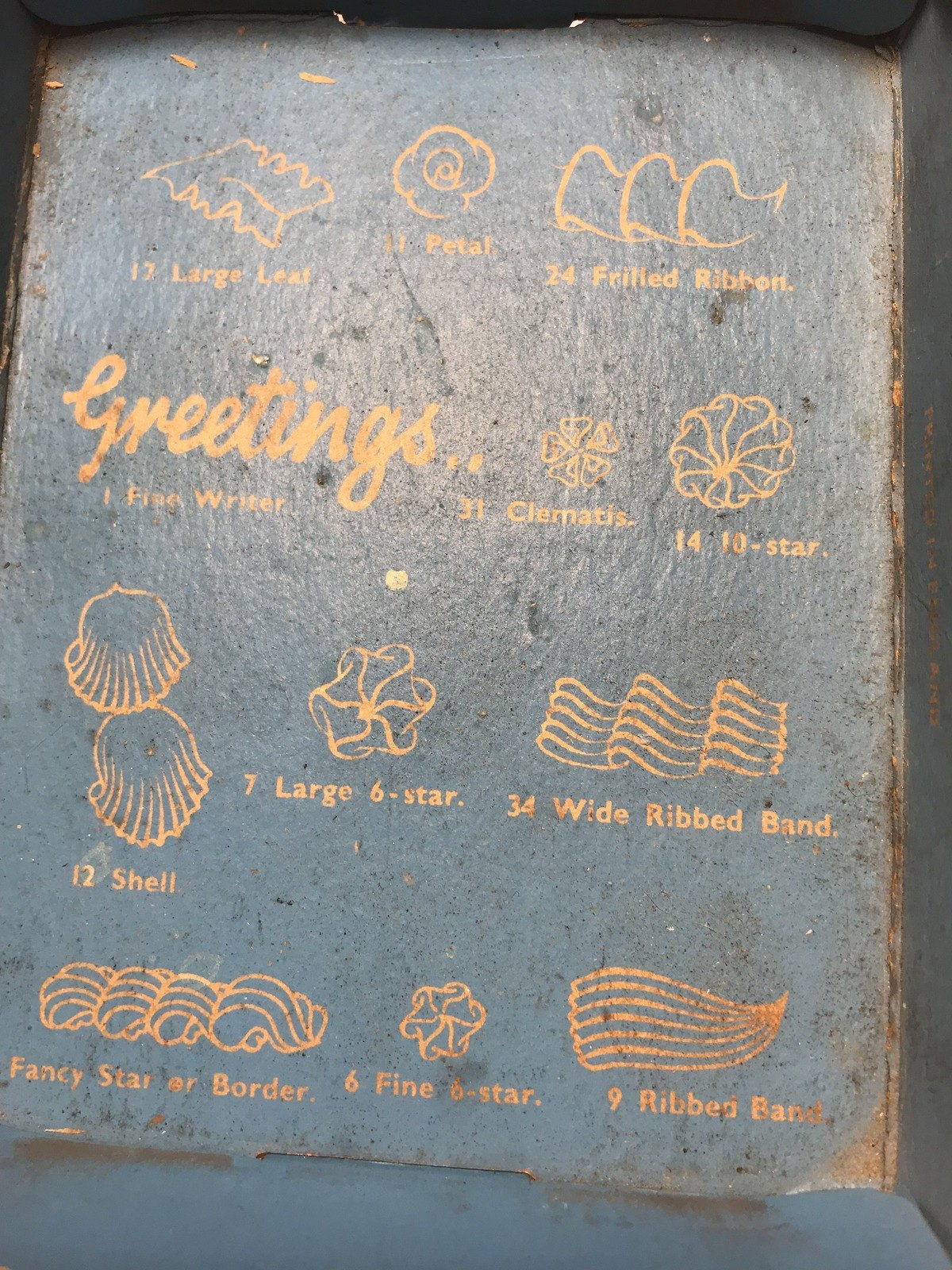 Vintage box with nozzle numbers