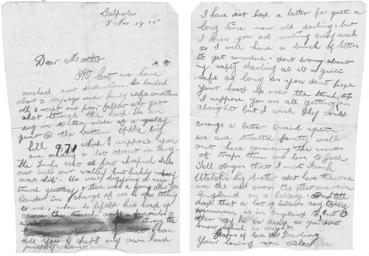 The Last Anzac - A Letter from Alec Campbell to his Mother