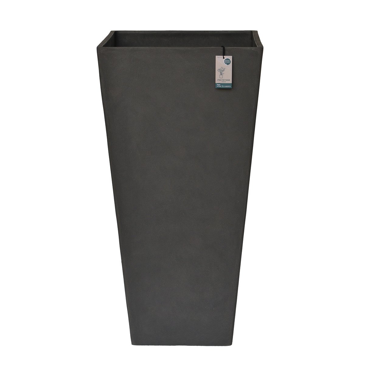 Tapered Square Polystone Garden Planter with Drainage Hole - Tall ...