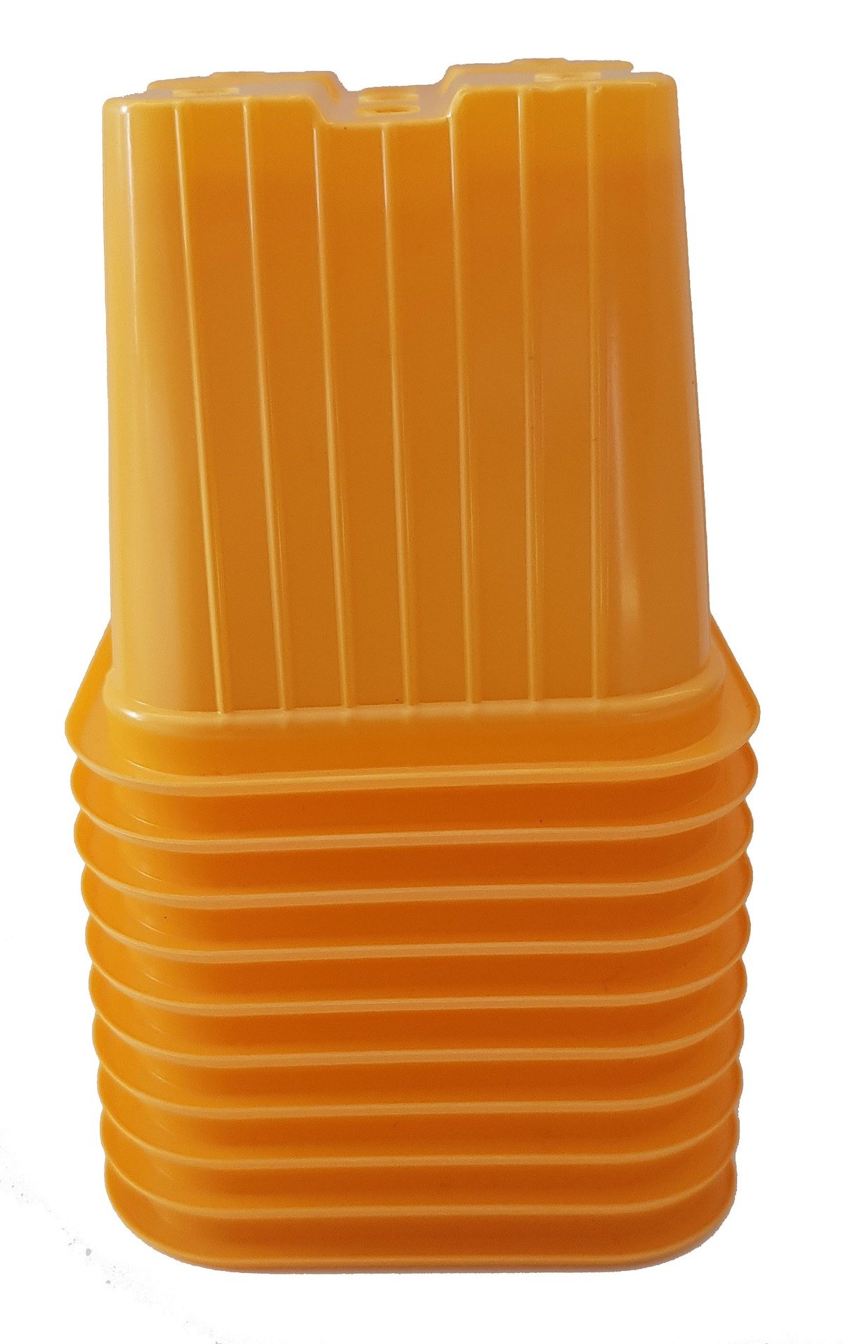 Orange 7cm Square Lightweight Plant Pots x 10