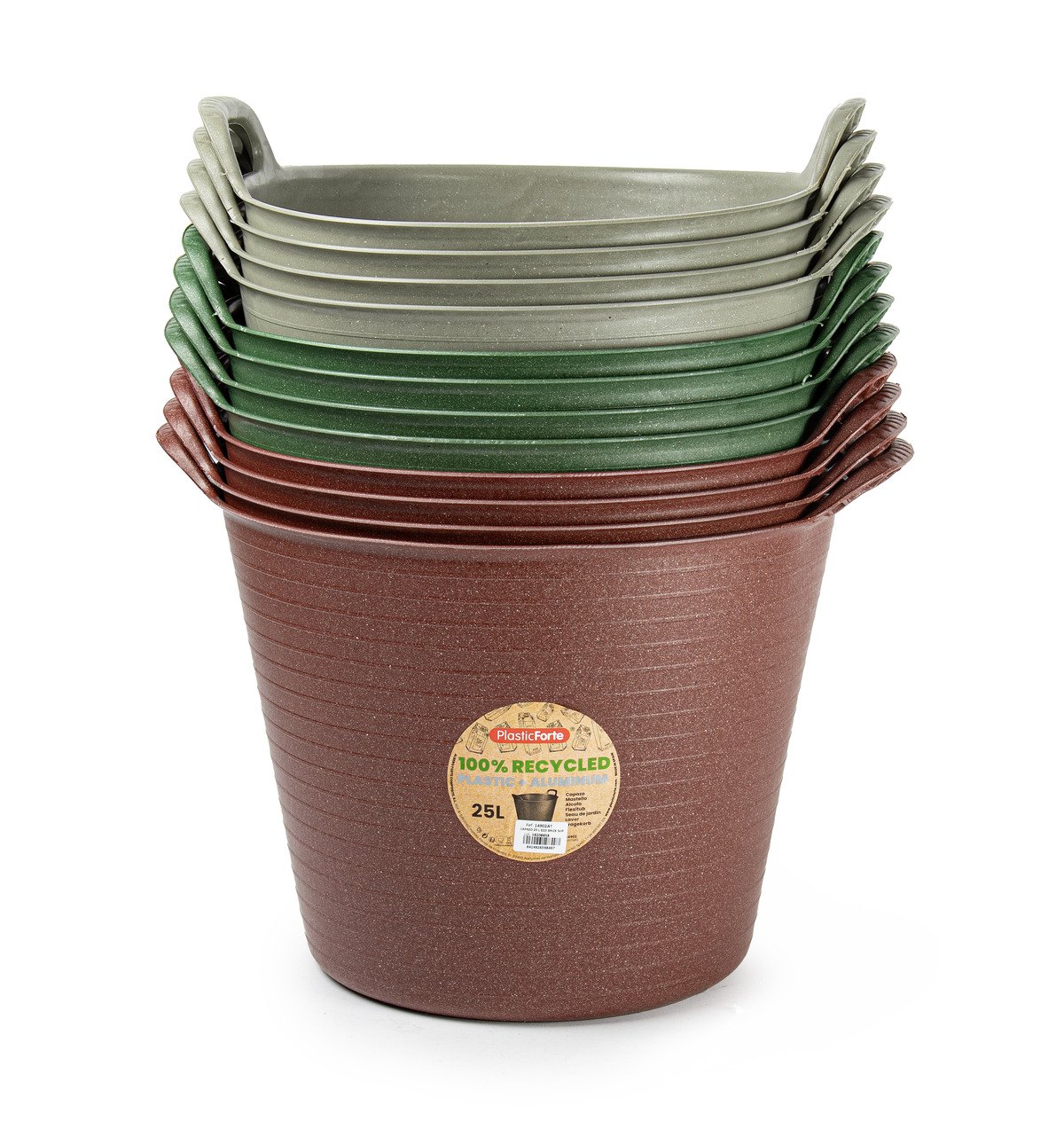 Flexitub Eco Round Plastic Flexible Buckets for Gardens, 25 Litres
