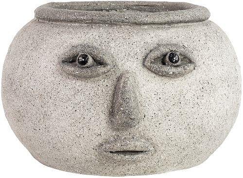 Decorative Face Planter Cement Fibrestone Planter L26 W26 H17cm, 1.5kg