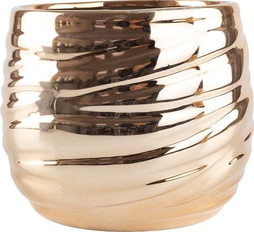 Ceramic Gold Swirl Plant Pot