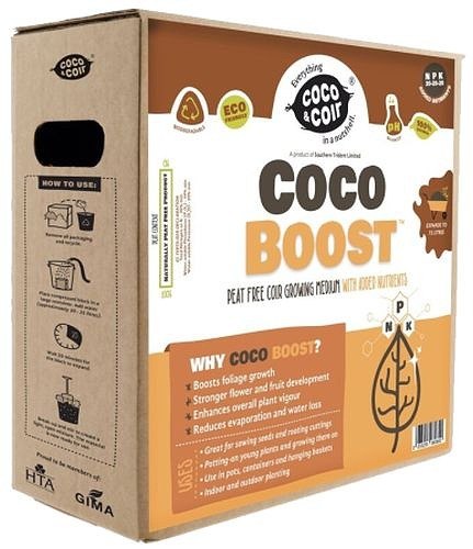 Coco Boost Peat-Free Coco Coir Growing Medium, Organic Soil 5kg