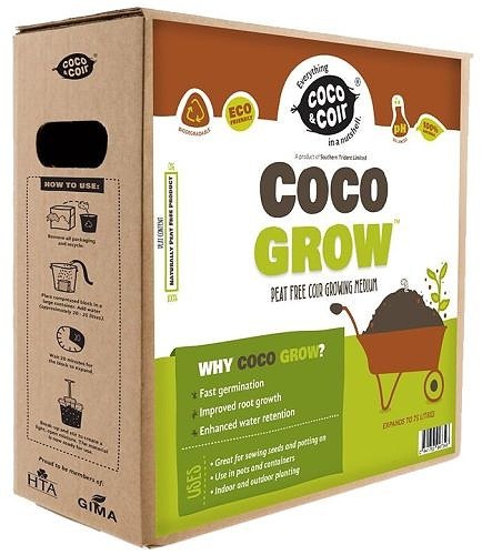 Coco & Coir® Coco Grow Peat-Free Coir Growing Medium, Soil 5kgs