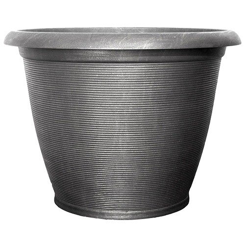 Helix Planter with Saucer 48cm Silver Effect