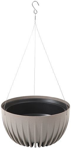 Mira ECO Wood Hanging Bowl Planter 30cm - Grey